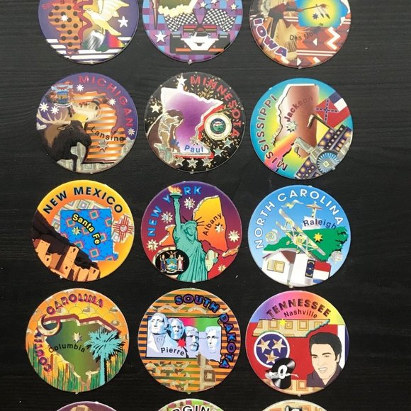 Toys | Rare Set Of 54 Pogs 5 Us States 4 Branches Of Government | Poshmark